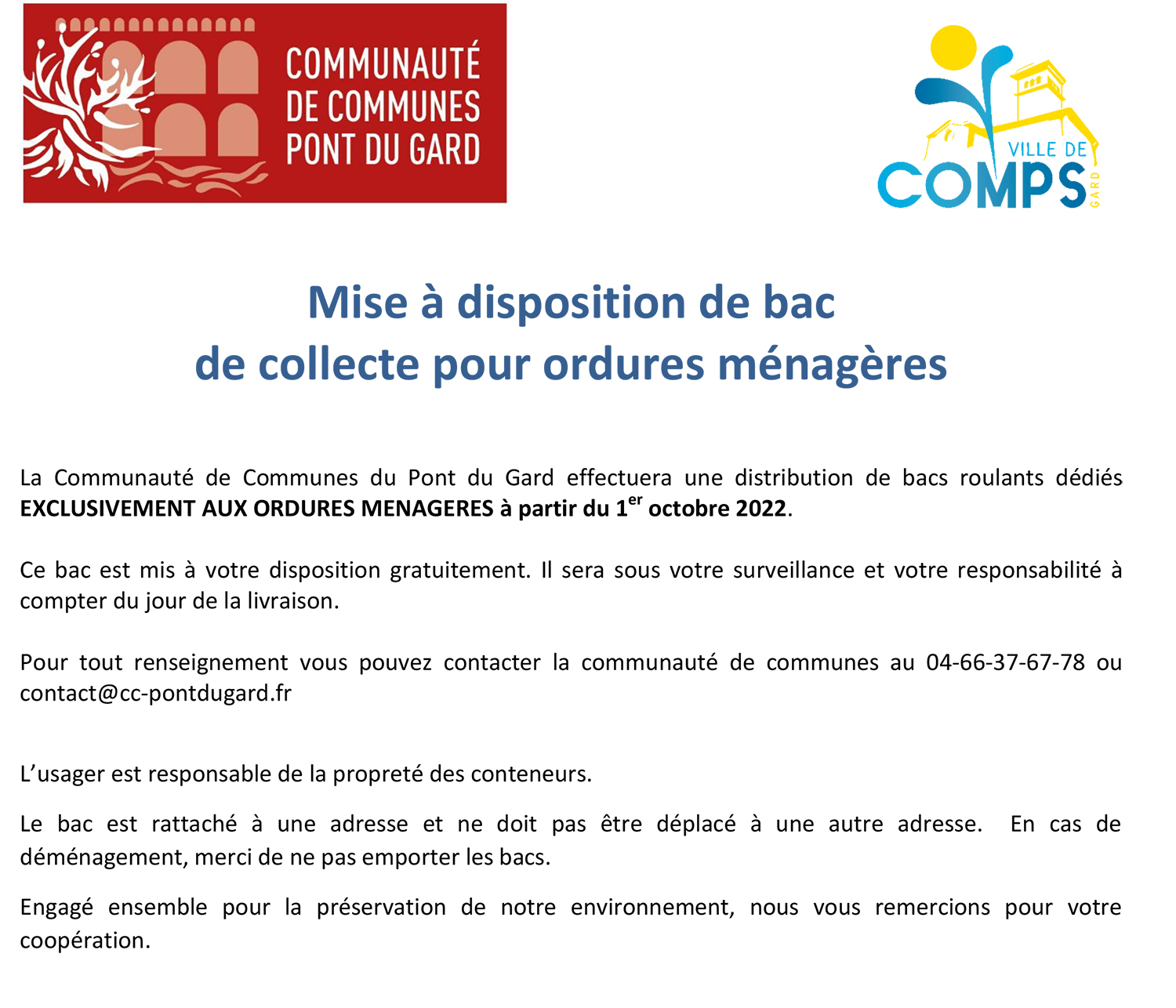 Bac de collecte pour ordures ménagères – Site officiel de la ville de ...