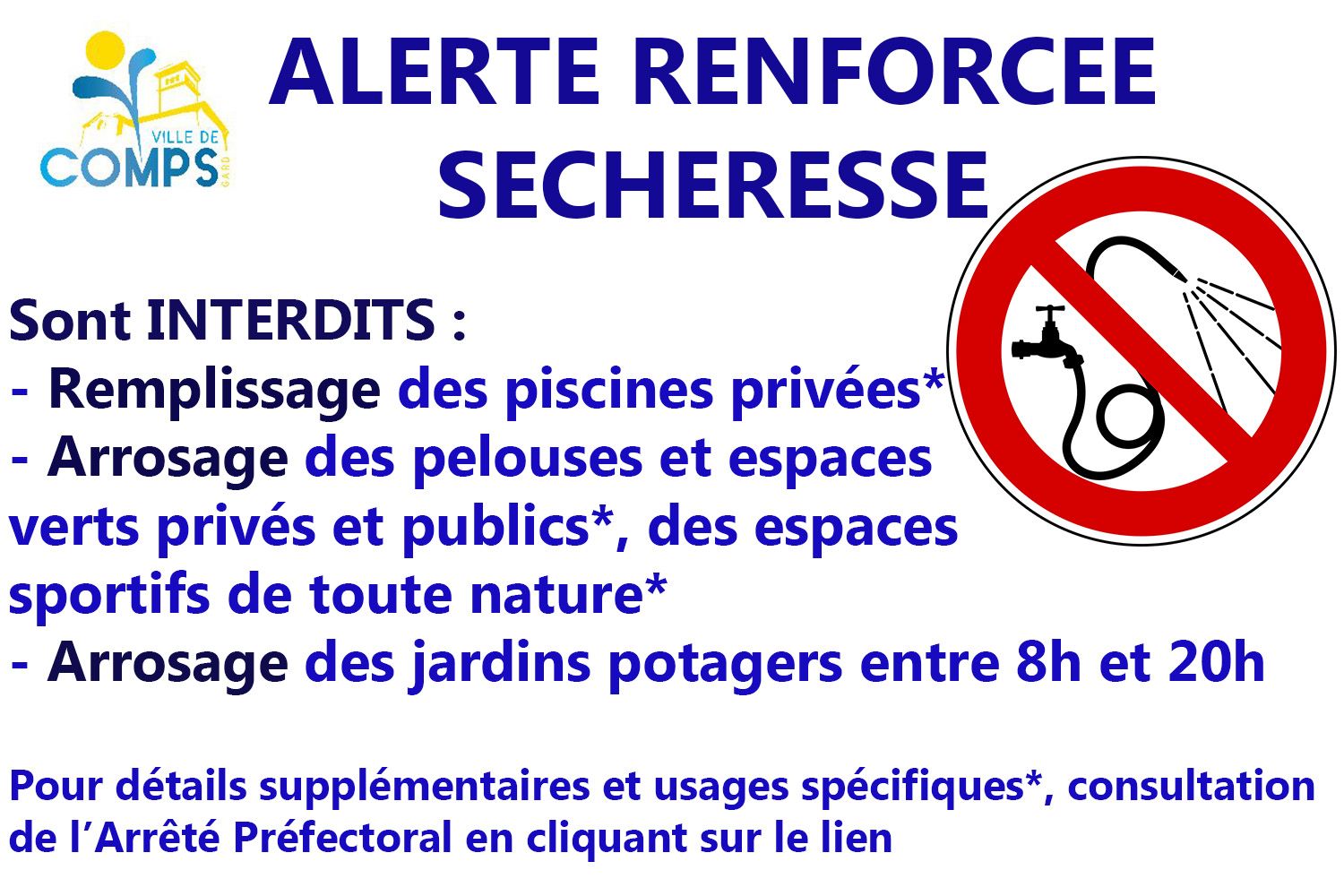 ATTENTION ! ALERTE RENFORCEE SECHERESSE ! – Site officiel de la ville ... ATTENTION ! ALERTE RENFORCEE SECHERESSE ! – Site officiel de la ville ...